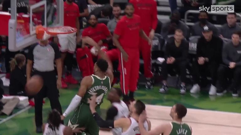 Giannis Antetokounmpo's powerful putback dunk | Video | Watch TV Show | Sky Sports
