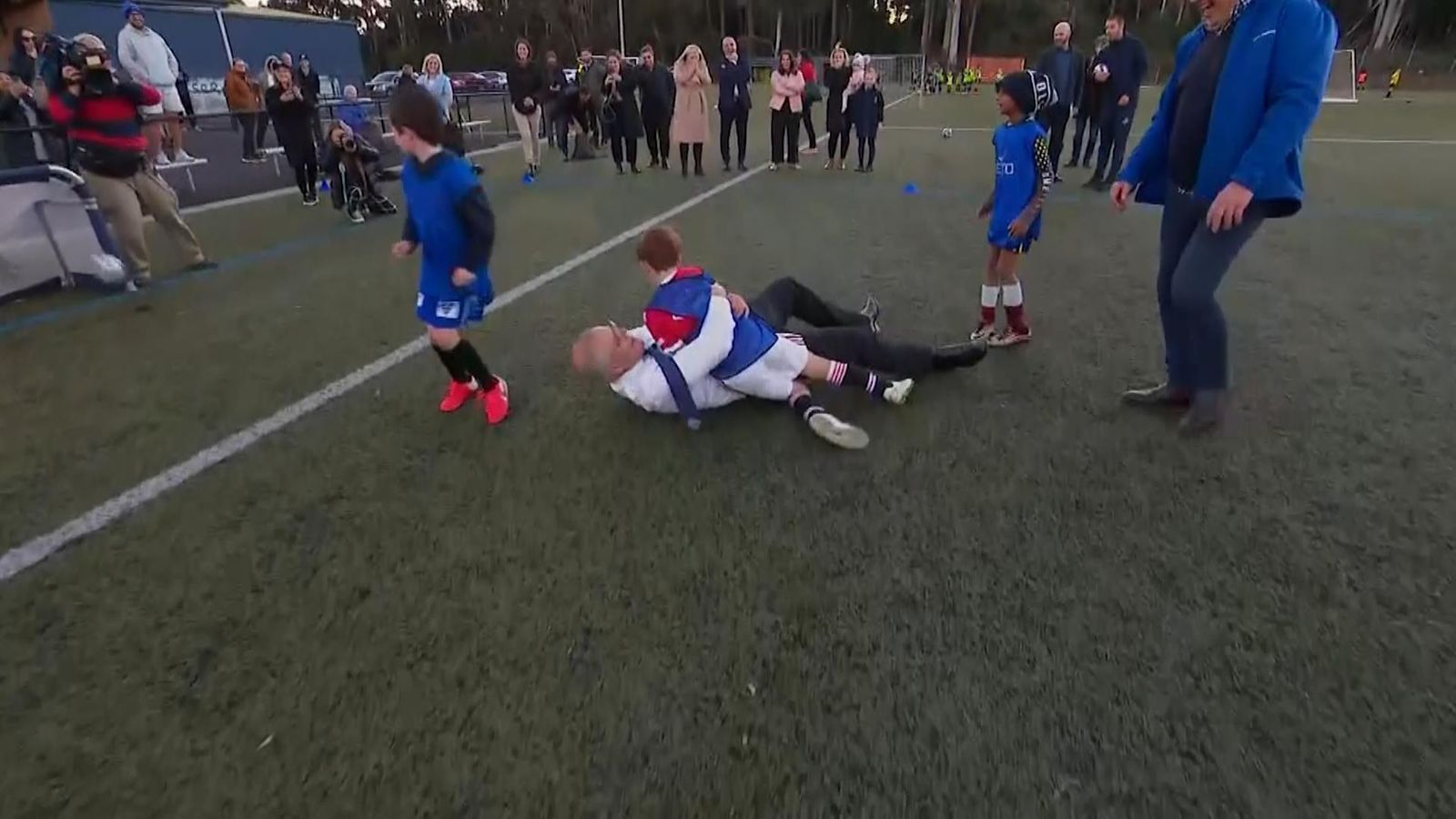 Australian PM 'rugby tackles' boy during football match | World News ...
