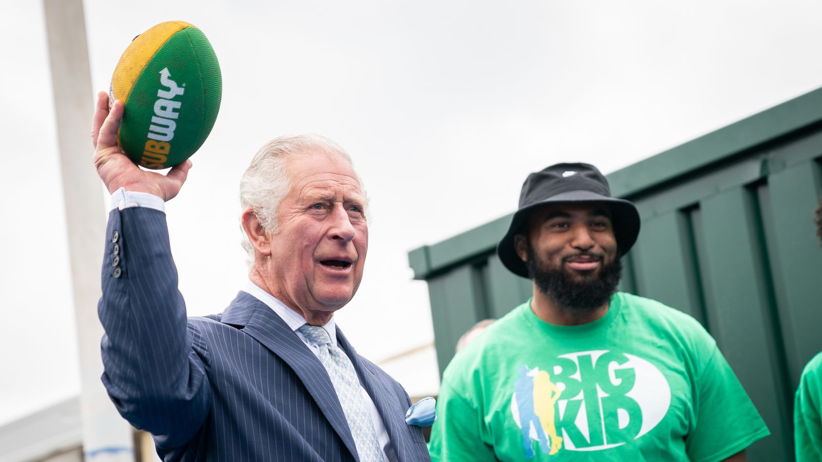 Prince Charles seen throwing American football in London in aid of ...