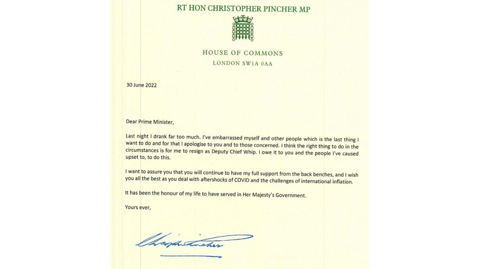 Conservative Party whip Chris Pincher resigns over groping allegation ...