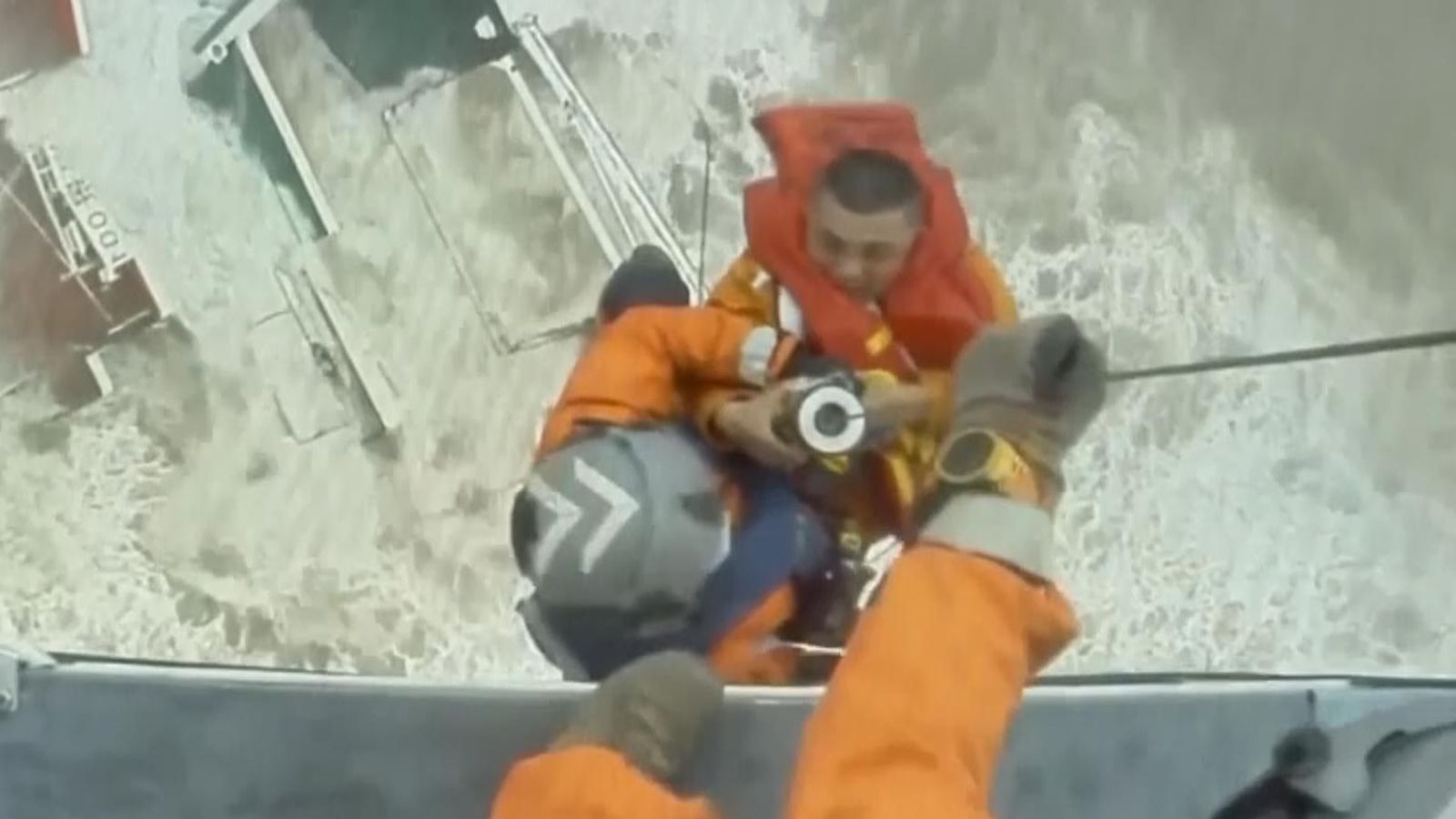 Dramatic rescue after typhoon hits ships in South China Sea | World ...