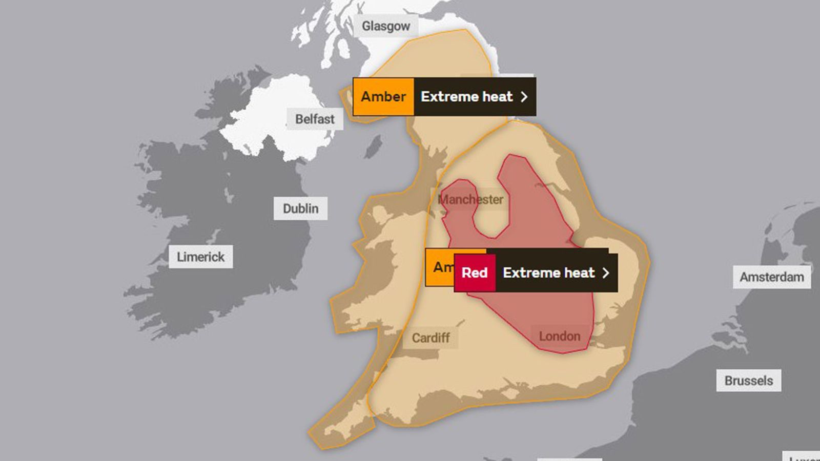 UK heatwave: England on amber alert as health secretary pledges extra ...