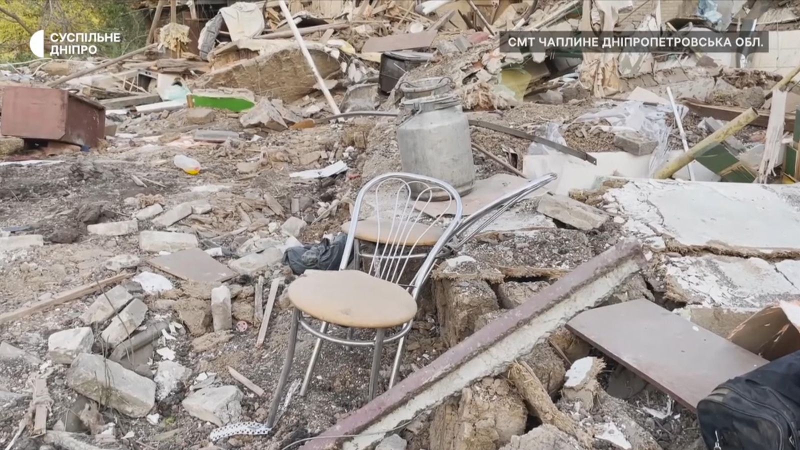 Aftermath of Russian rocket attack on Chaplyne in central Ukraine ...