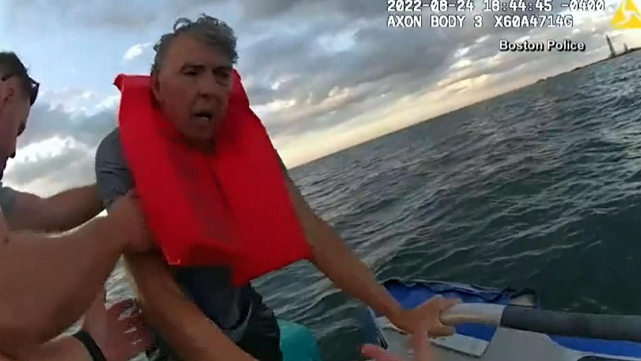 Father and son found clinging to cool box as video shows dramatic ...