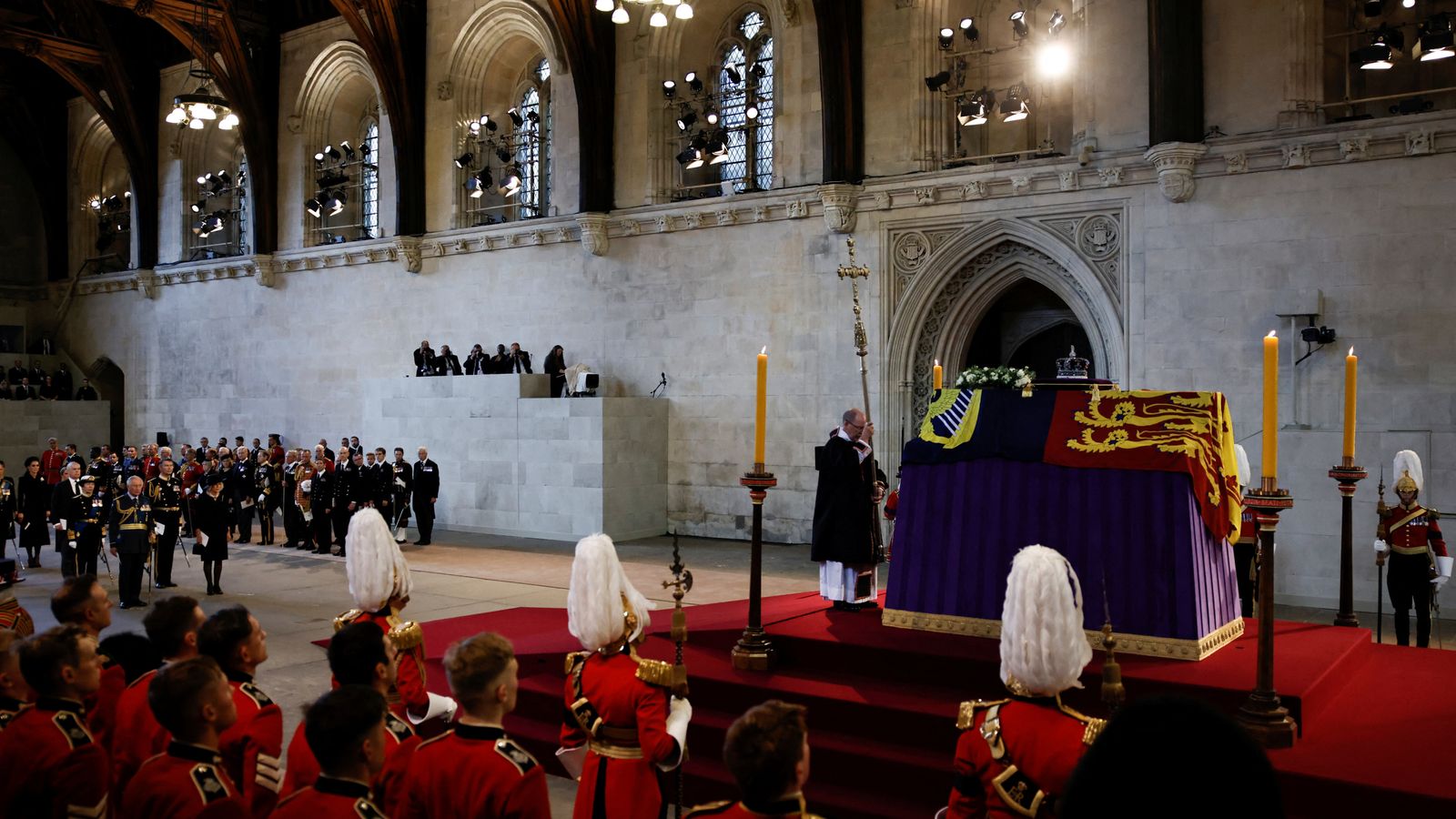 King Charles, William and Harry walk behind Queen's coffin as tens of ...