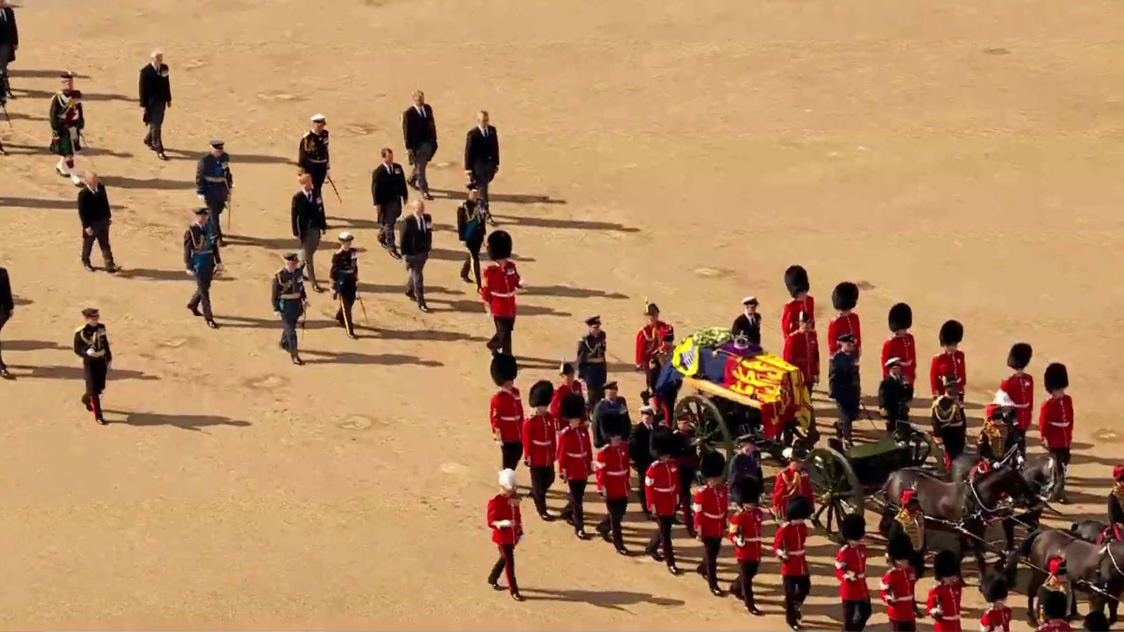 King Charles leads Queen's procession | UK News | Sky News