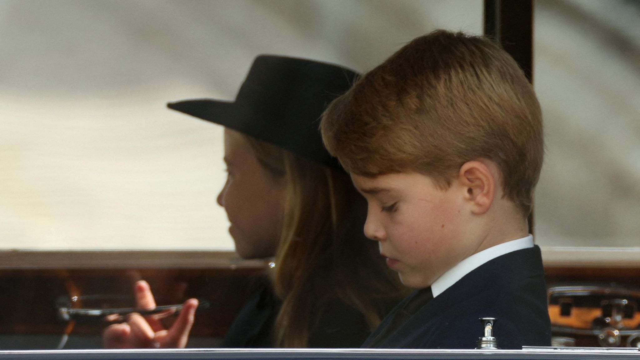 George and Charlotte walk behind Queen's coffin as they say final ...