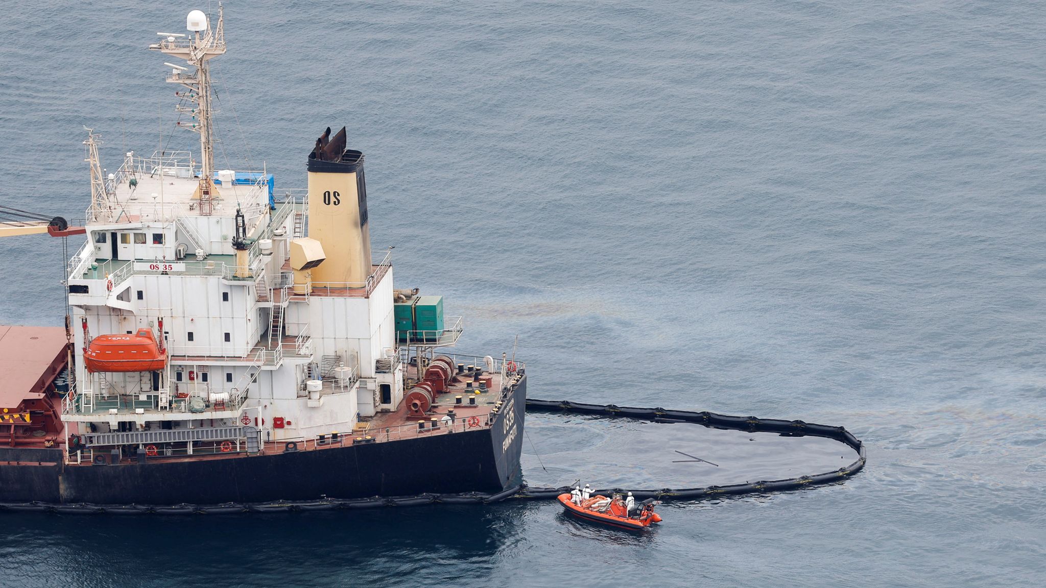 Gibraltar insists fuel leakage from stranded cargo ship is 'under control' after collision ...
