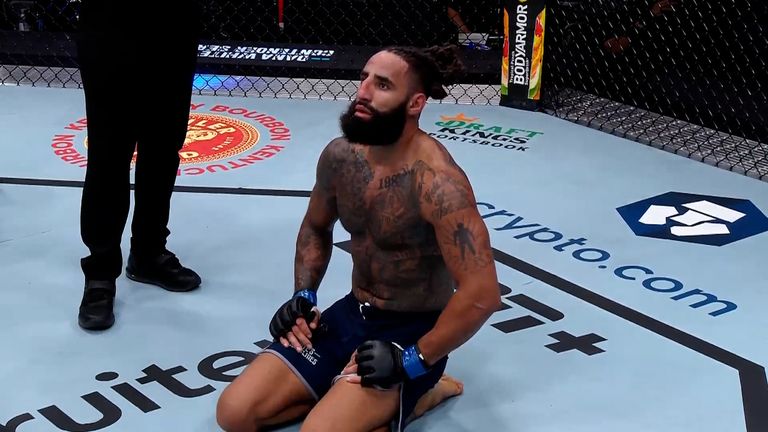 Former NFL player Austen Lane earns UFC contract with TKO win! | Video ...