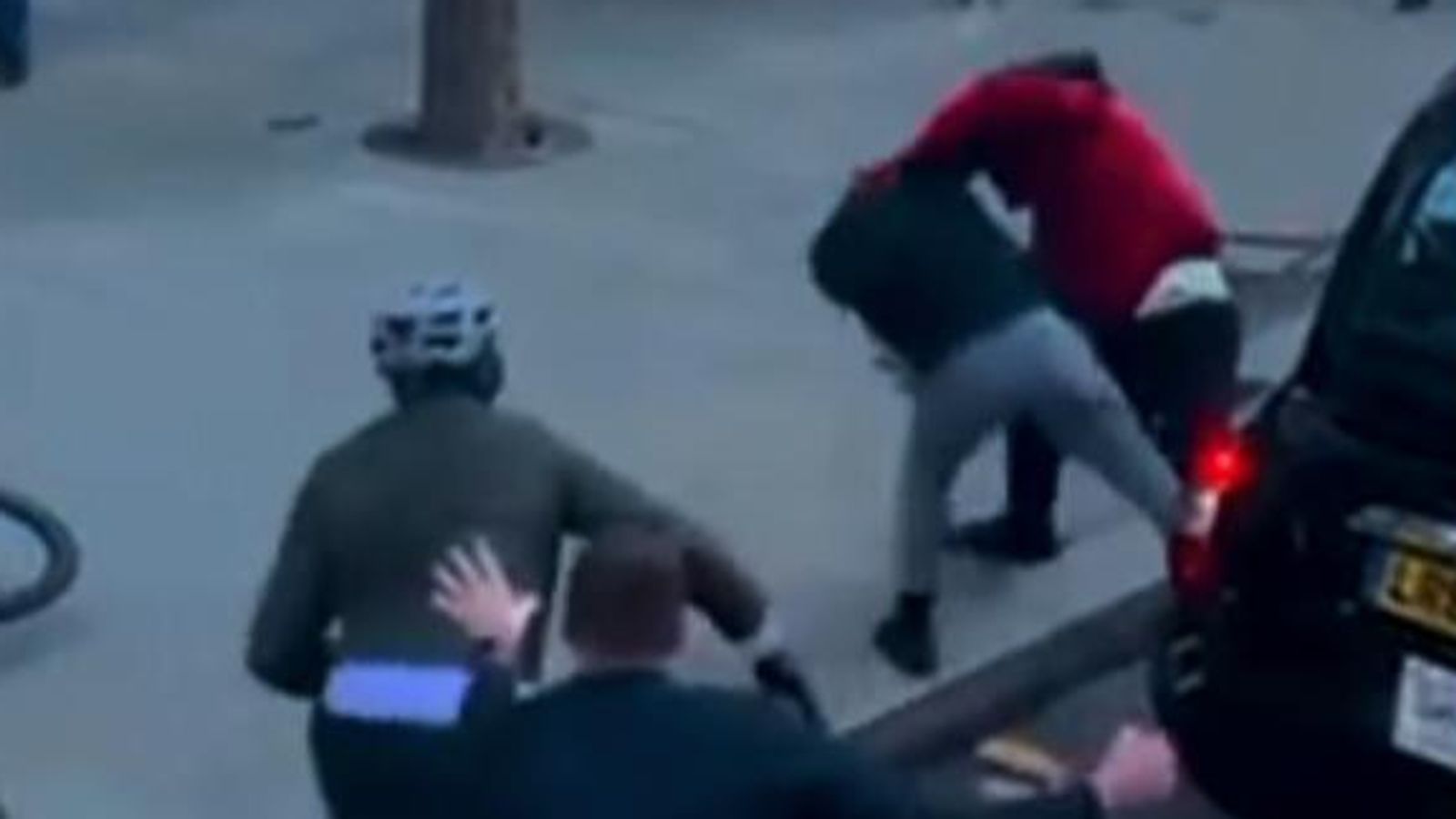 Footage after suspected robbery in London | UK News | Sky News