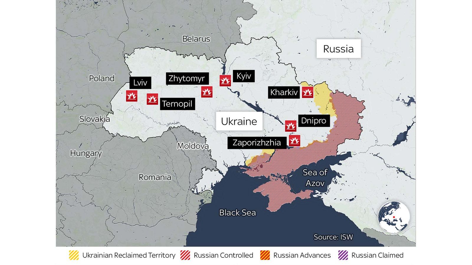 Ukraine war: Which cities have been attacked following Crimea bridge ...