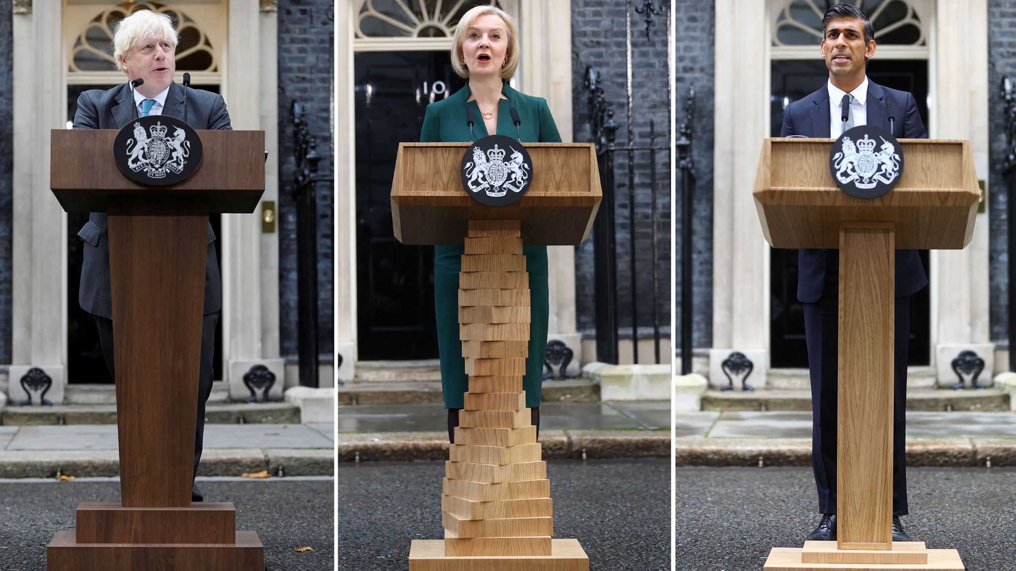 New PM, new lectern: Sunak goes for 'solid and stable' after Truss's ...