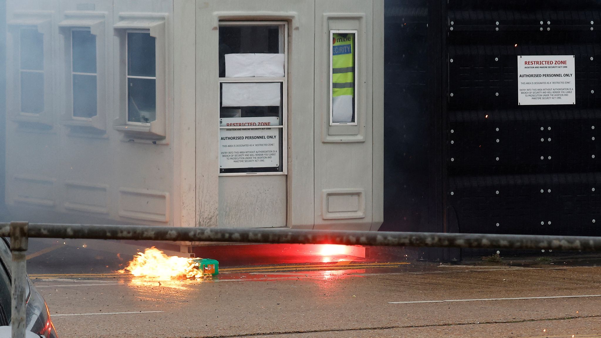 Suspect found dead after petrol bombs thrown at Border Force ...