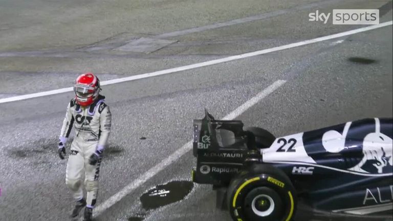 Yuki Tsunoda Crashes Safety Car Deployed Video Watch Tv Show Sky Sports