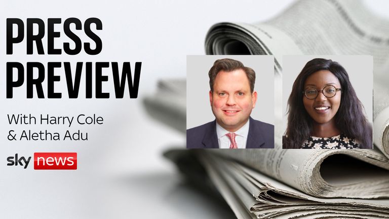 Tuesday’s Press Preview | UK News | Sky News
