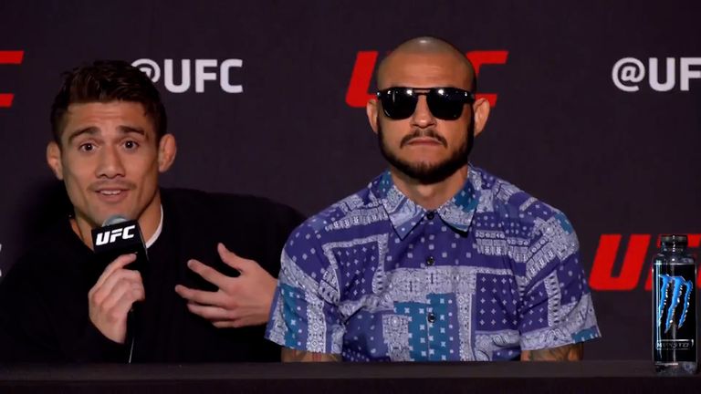 Bizzare moment UFC's Swanson uses stand-in to speak to reporters ...