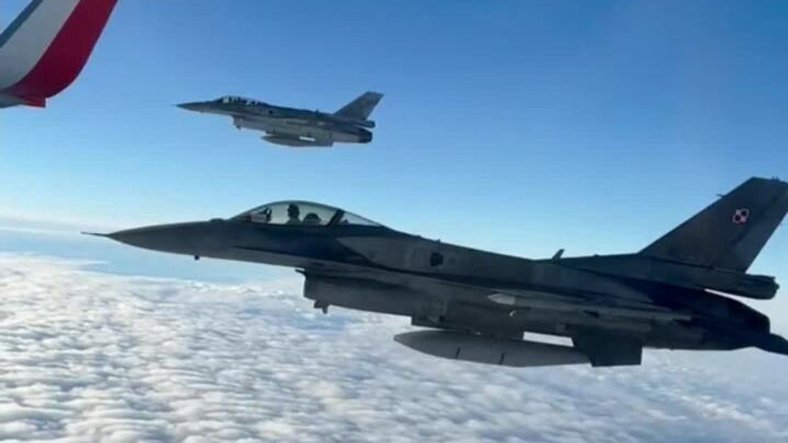 Polish World Cup team escorted by fighter jets | World News | Sky News