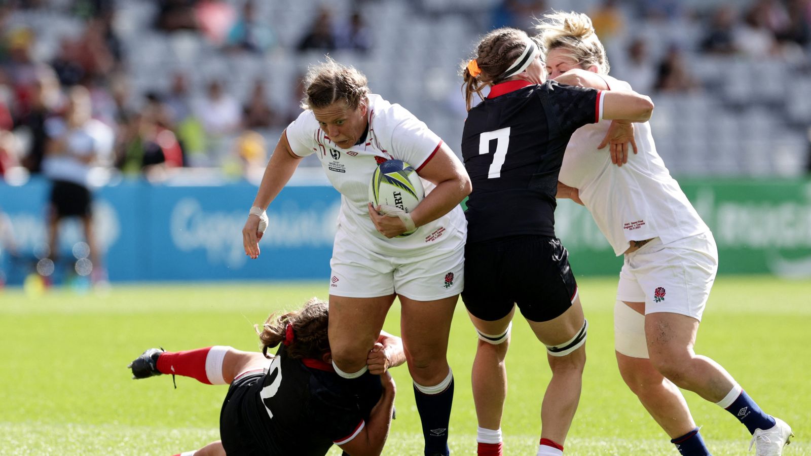 England women's rugby: Red roses battle past Canada to book place in ...