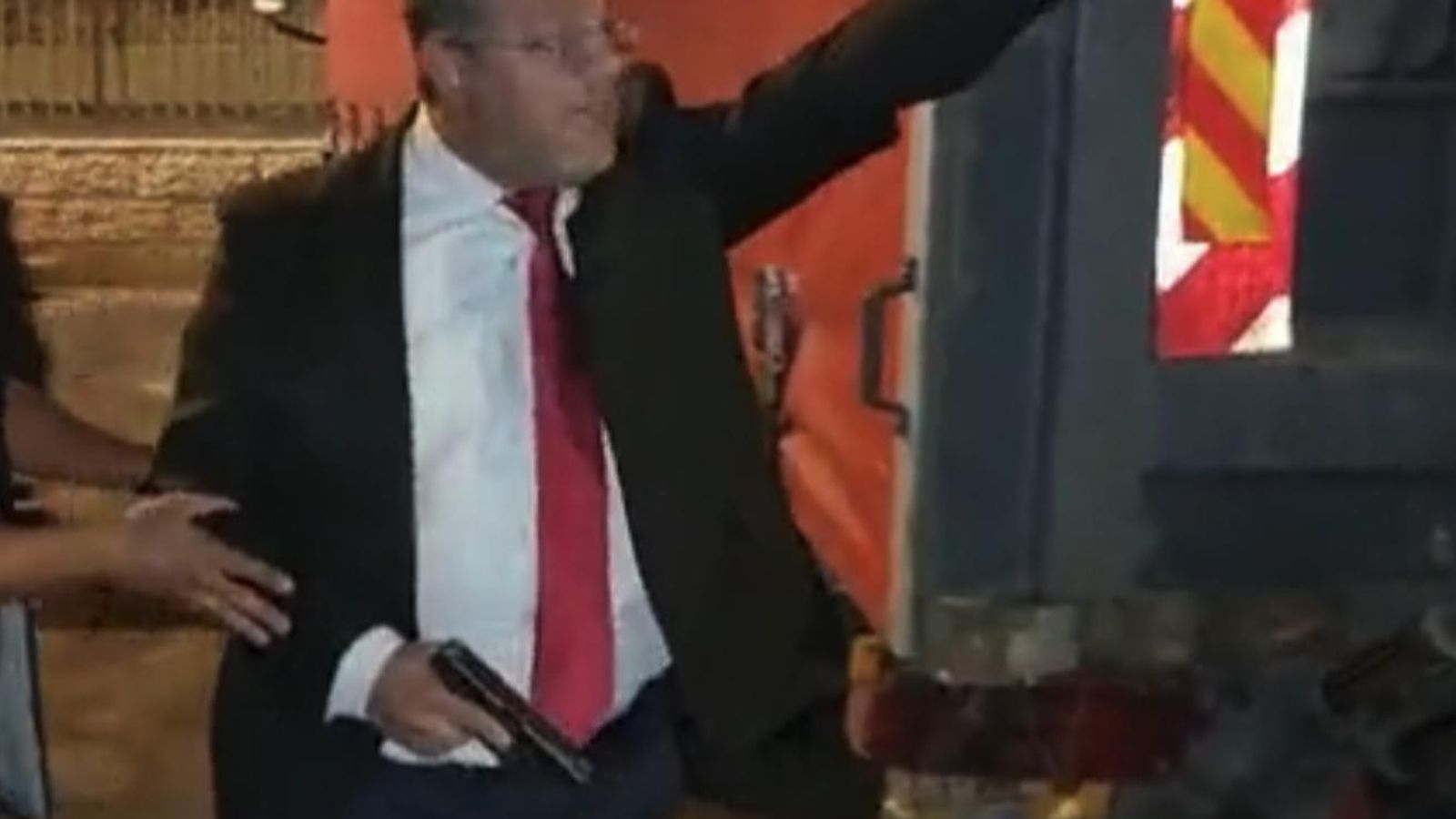 Far-right Israeli politician waves gun as Palestinians allegedly pelt ...