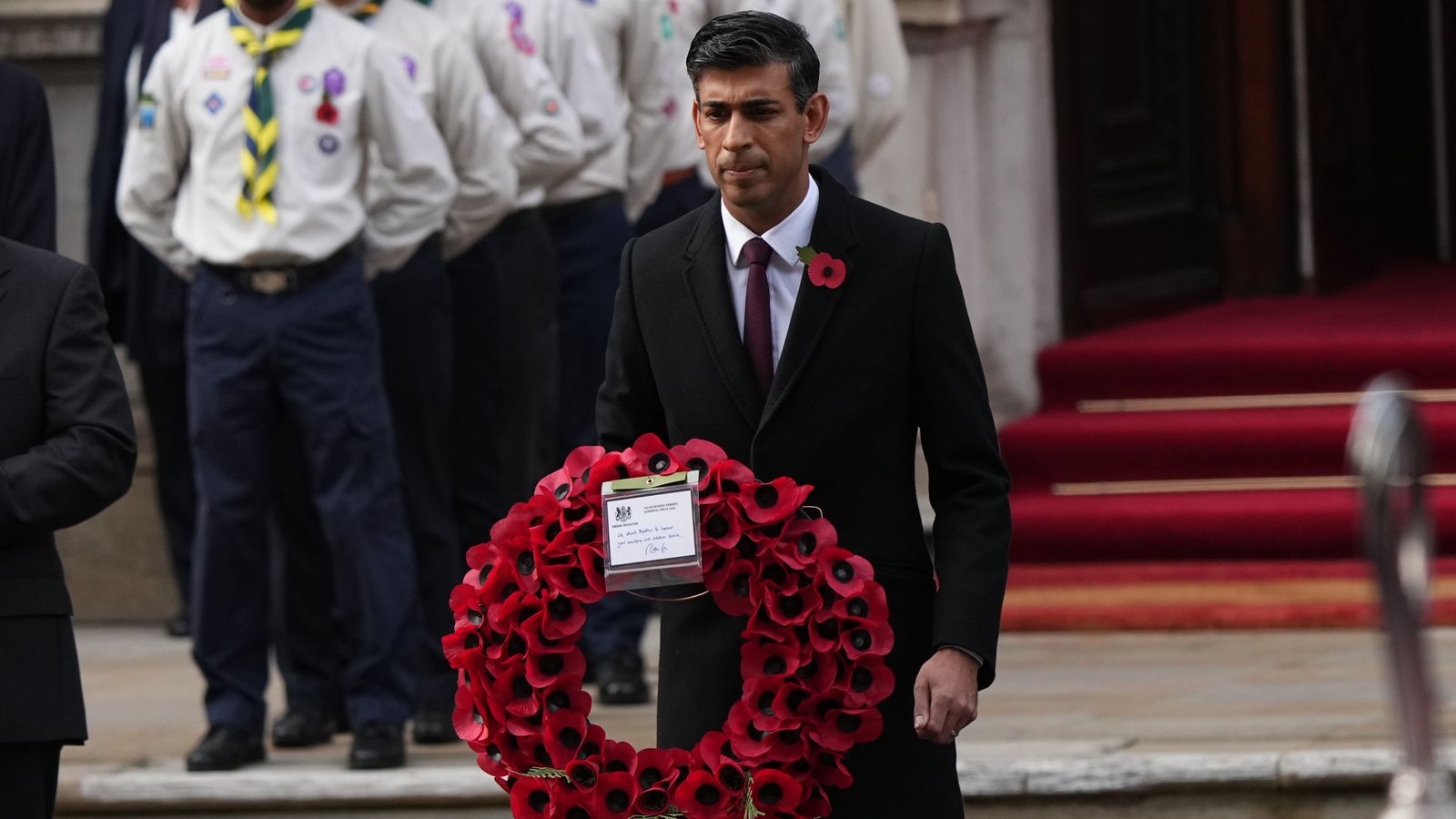 King leads first Remembrance Sunday service at Cenotaph as monarch following mother's death | UK ...