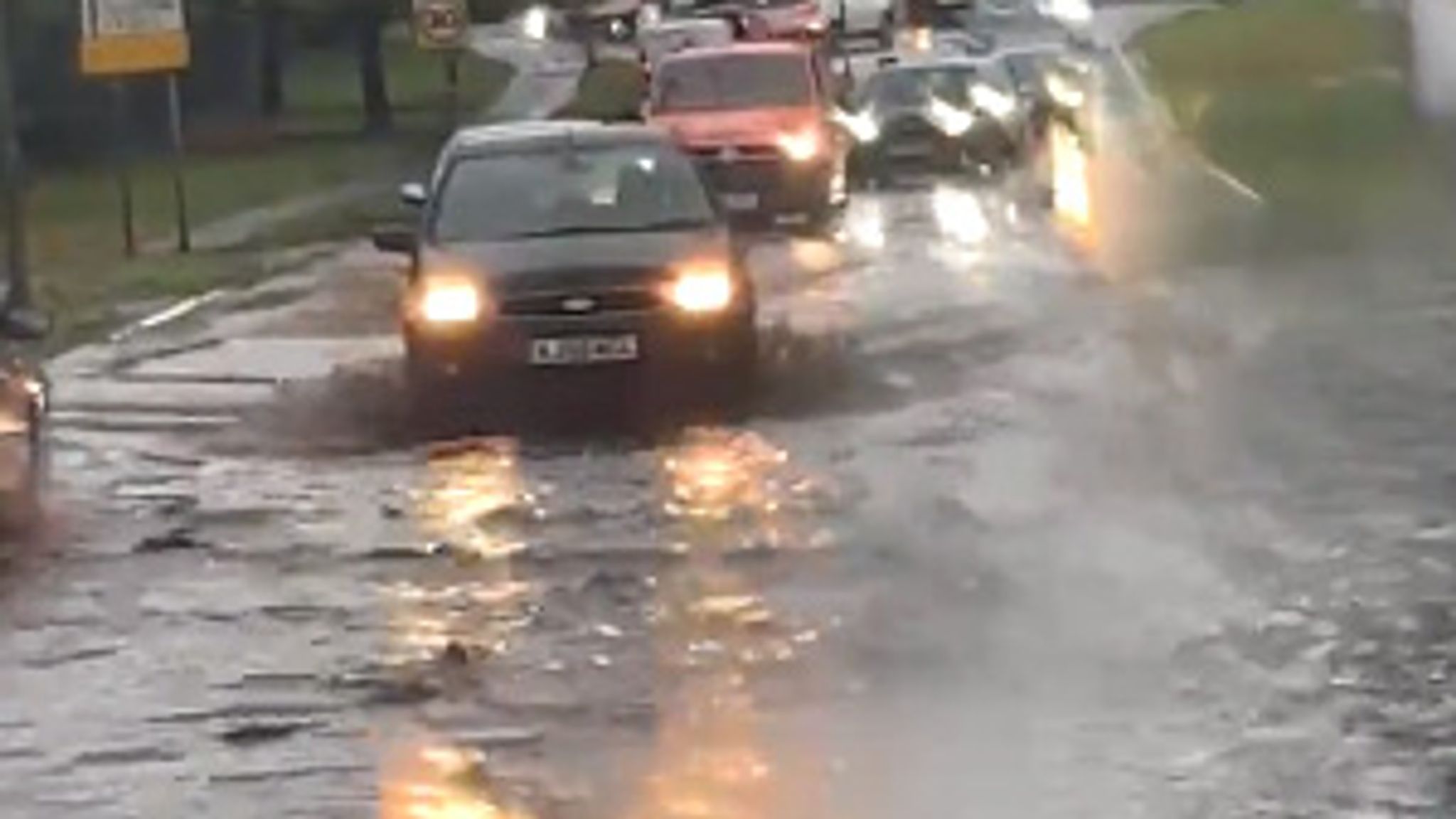 UK weather: Flooding causes road and rail disruption as heavy rainfall ...