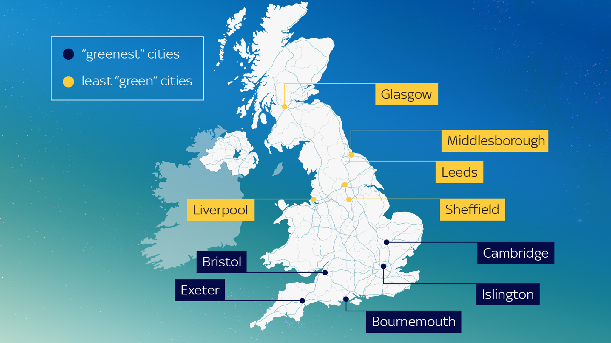 How 'green' is your city centre? The best and worst in Britain ranked ...