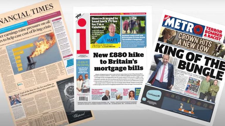 Press Preview: Wednesday's papers | News UK Video News | Sky News