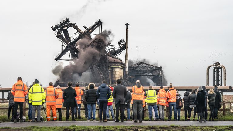 Iconic landmark Redcar blast furnace demolished after dominating ...