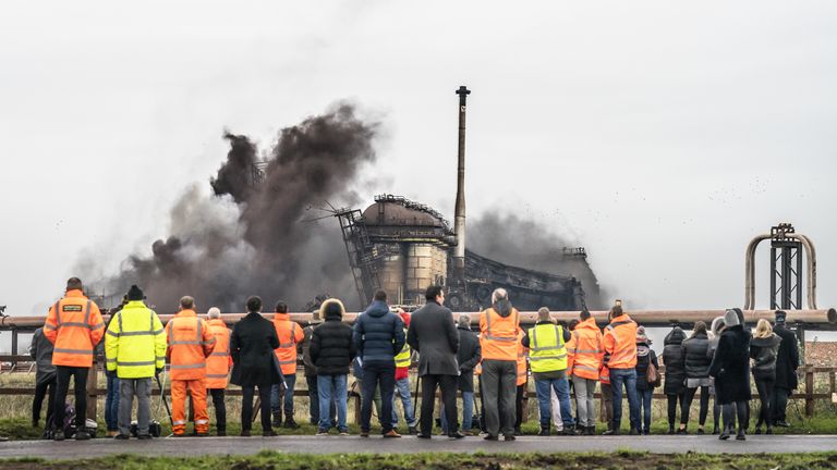 Iconic landmark Redcar blast furnace demolished after dominating ...