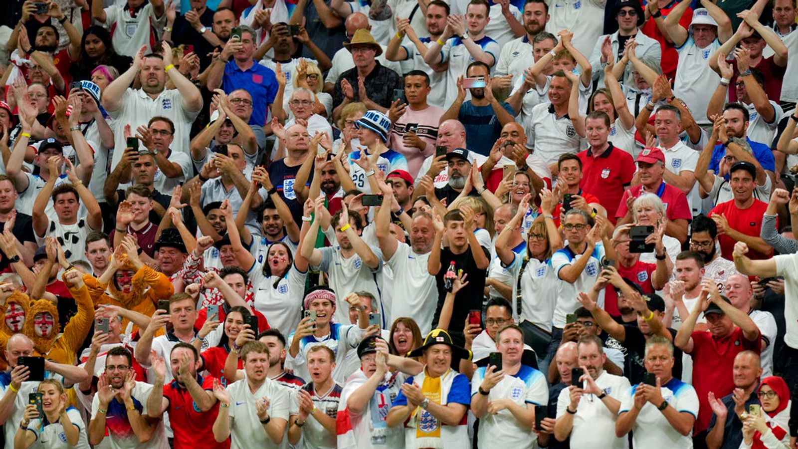 In pictures: England fans celebrate convincing World Cup victory over Senegal | UK News | Sky News