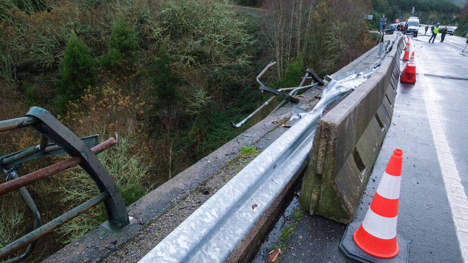 Six dead after bus falls from bridge in Spain | World News | Sky News