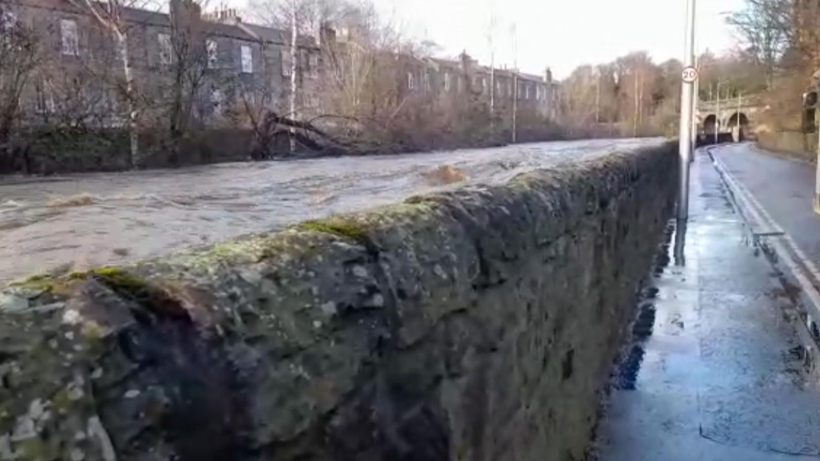 Edinburgh river flowing high and fast after heavy rain | UK News | Sky News