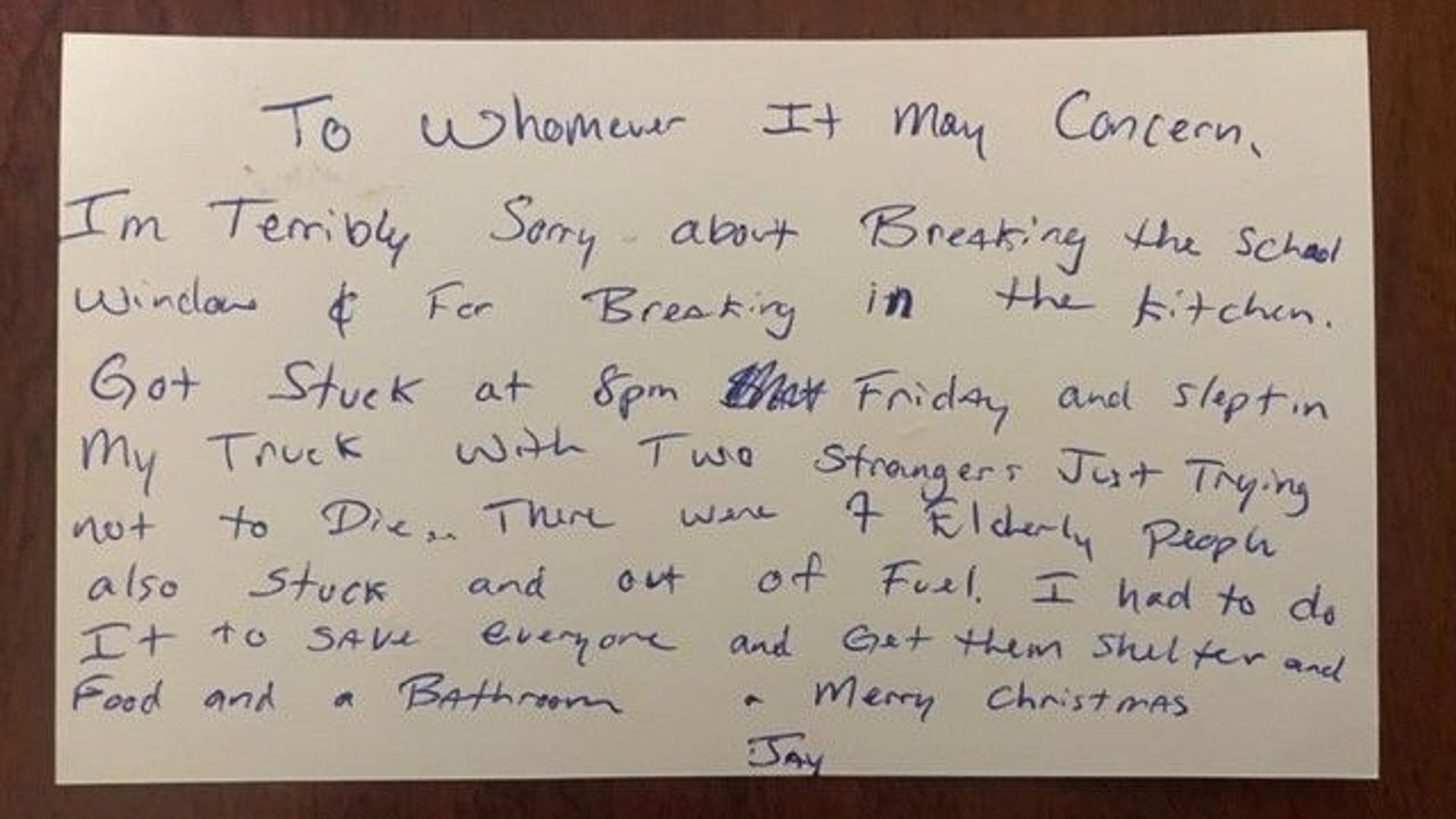 'I had to do it to save everyone:' Letter solves school smashed window ...