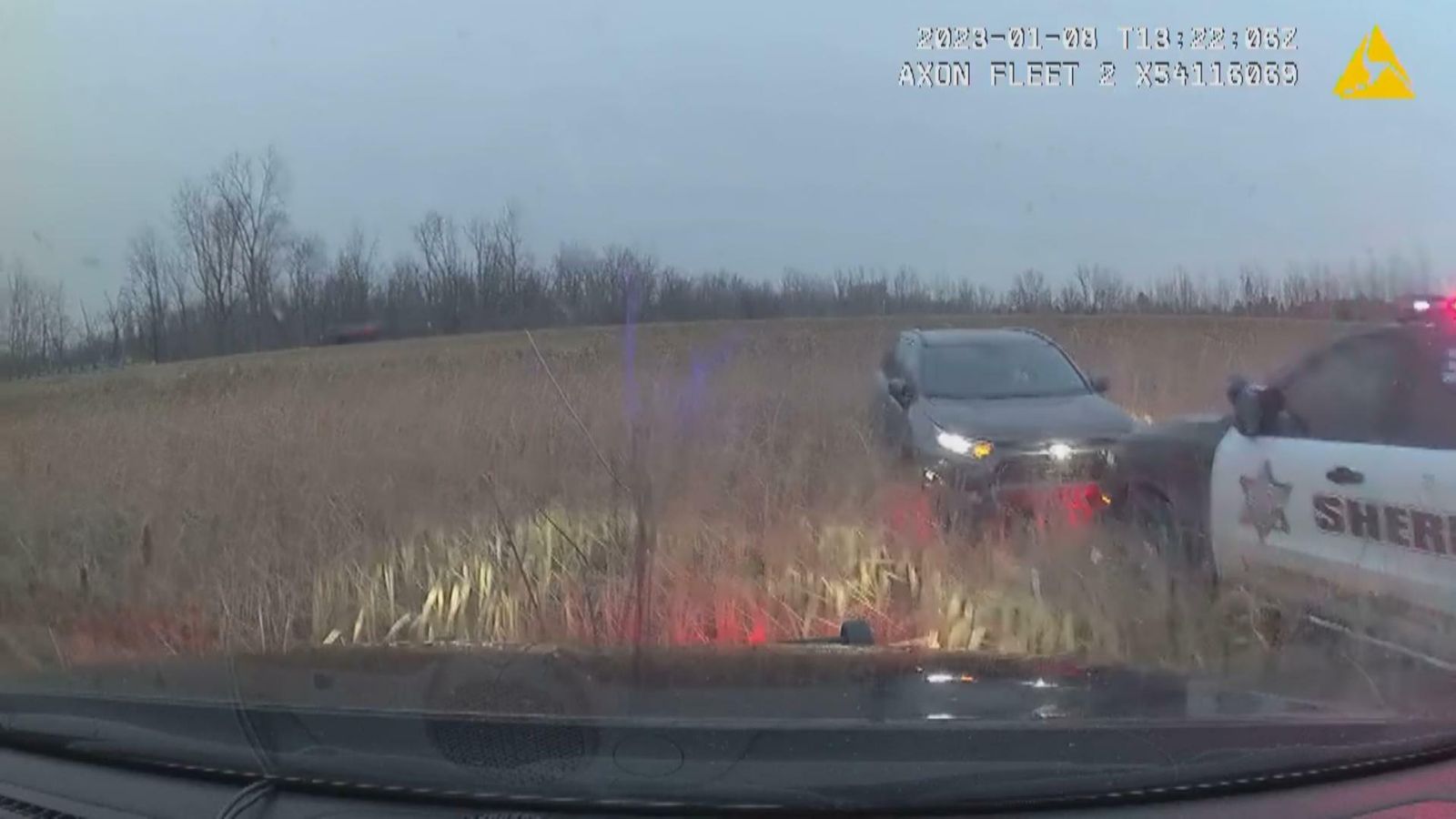 US police ram into car going wrong way down highway | US News | Sky News