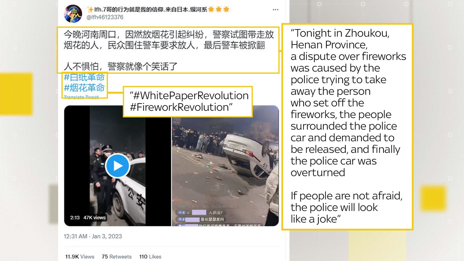 China: Videos of crowd attacking a police car break through digital ...