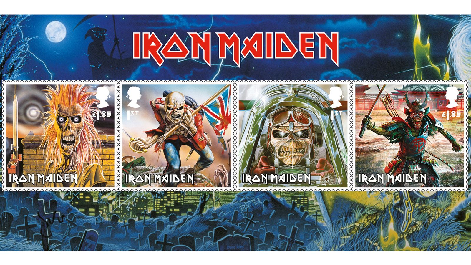 Iron Maiden stamps: Royal Mail immortalises 'bona fide rock legends' in ...