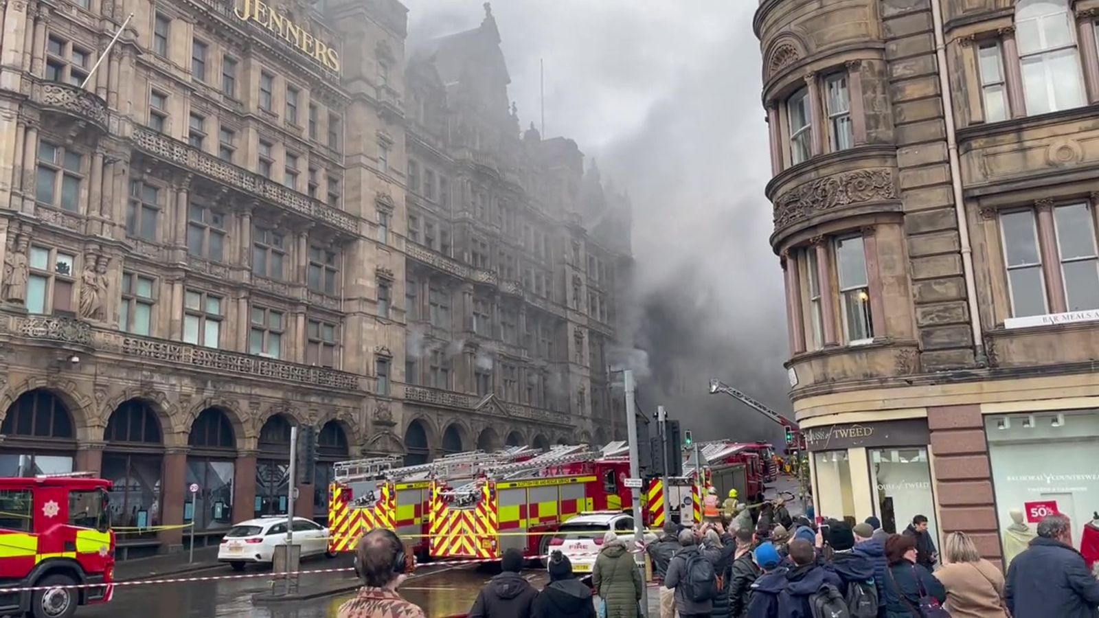 Scotland: Iconic Jenners building on fire in Edinburgh | UK News | Sky News