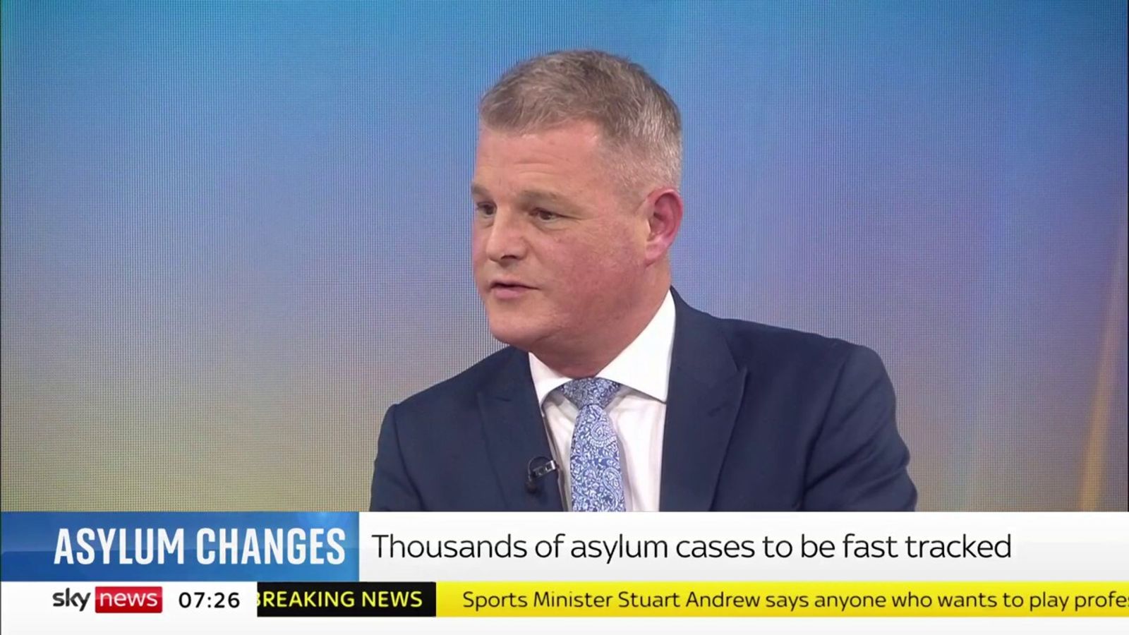 Stuart Andrew MP on asylum seeker backlog | News UK Video News | Sky News