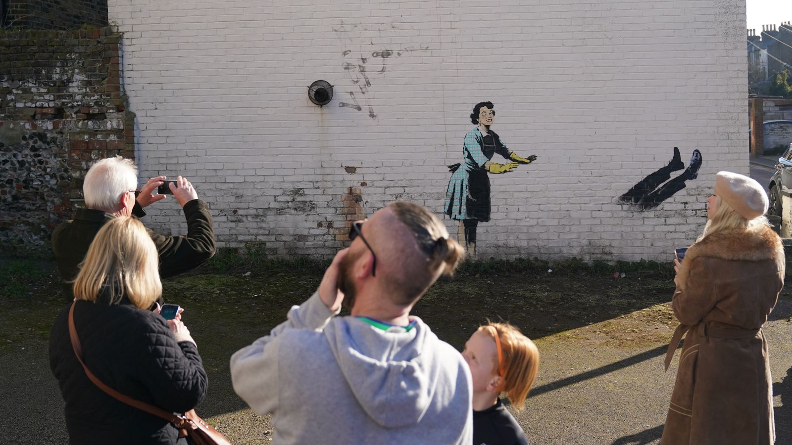 Members of the public 'have taken parts' of Banksy's new artwork in ...