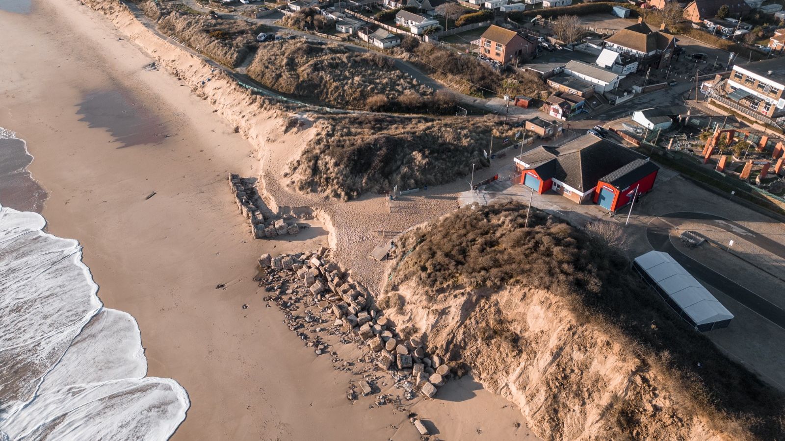 Norfolk beach closed due to risk of homes falling into sea | UK News ...