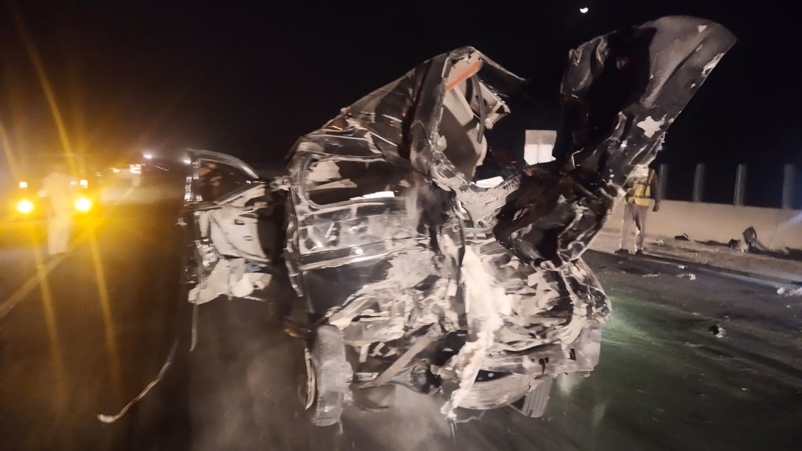 Thirteen people killed as bus collides with van on motorway in Pakistan ...