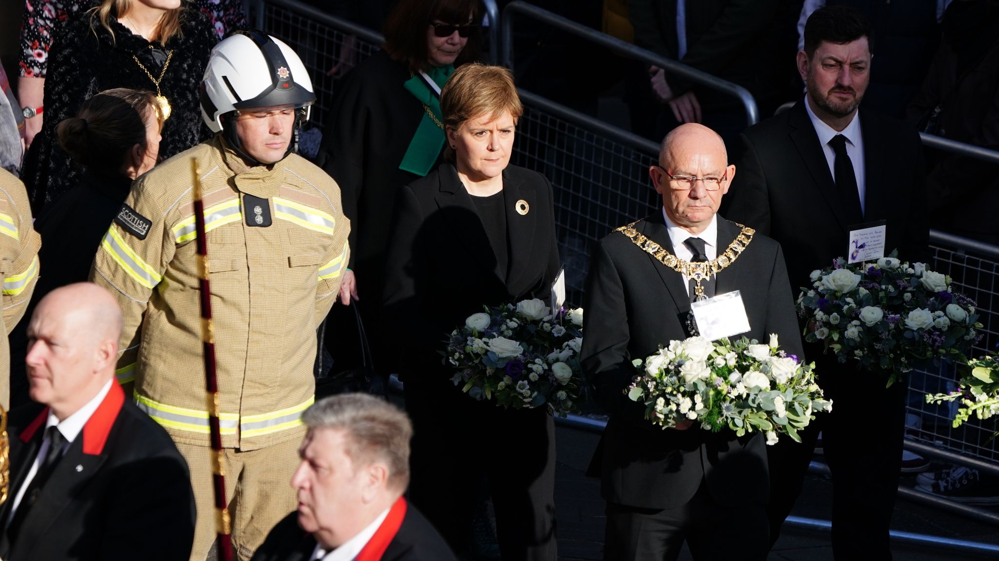 Crowds line the streets in Edinburgh for funeral of Jenners firefighter ...
