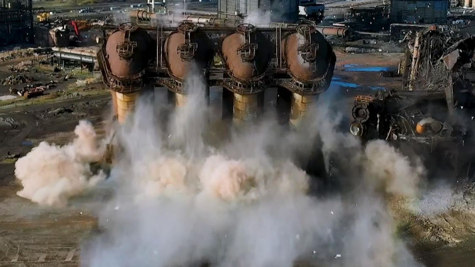 Teesside: Amazing drone footage captures the moment the last of the ...