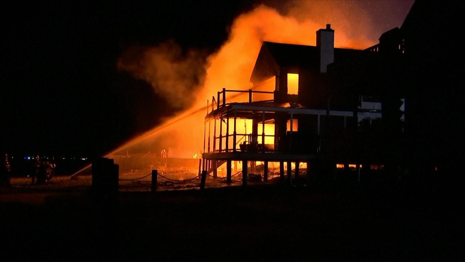 Massive fire rips through homes in Massachusetts | World News | Sky News