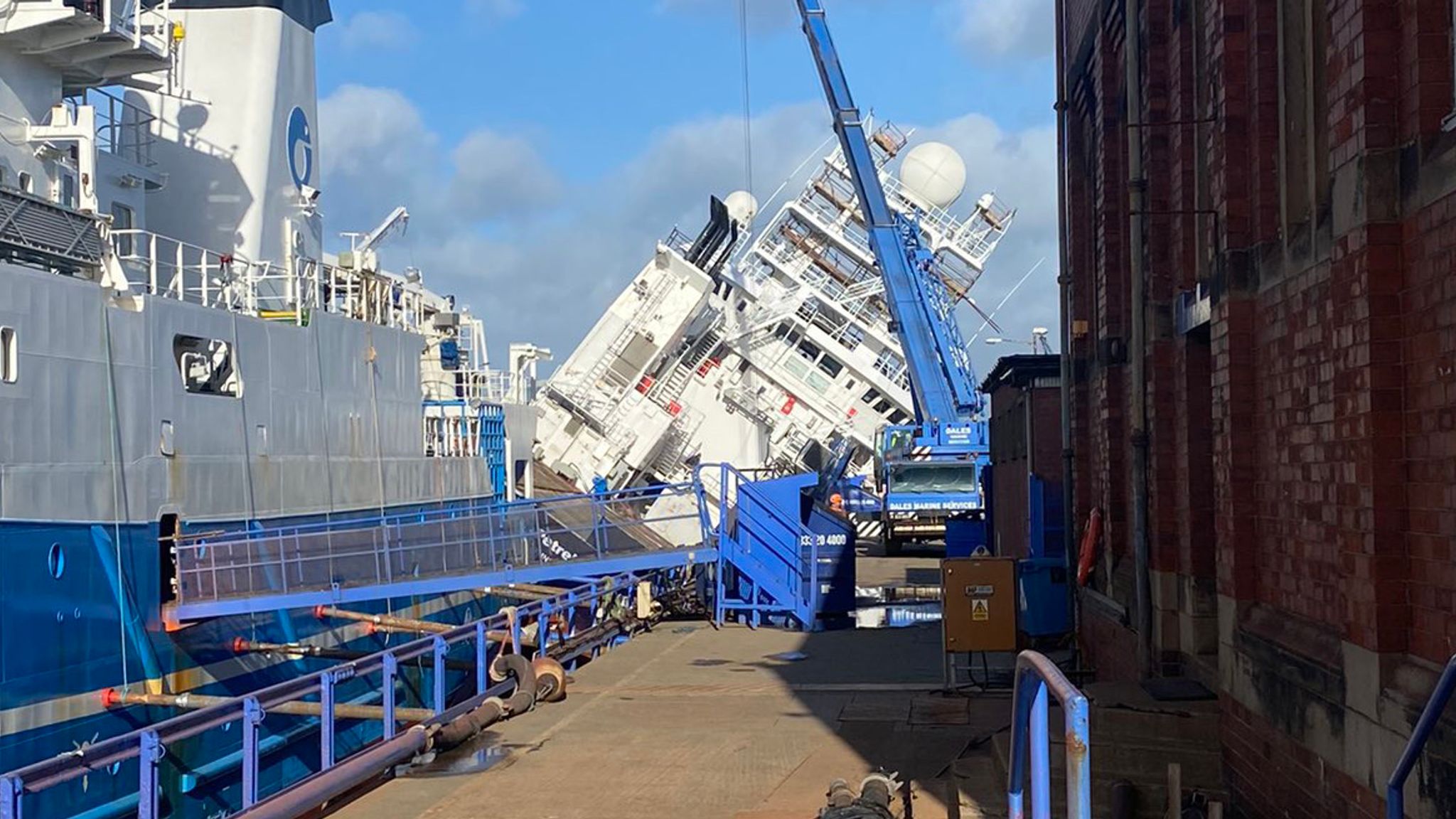 Thirty-three injured with 21 in hospital after large ship dislodges in ...