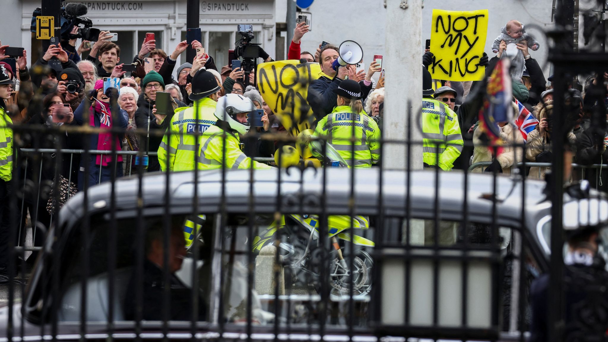 King Charles heckled by protesters on visit to Colchester | UK News ...