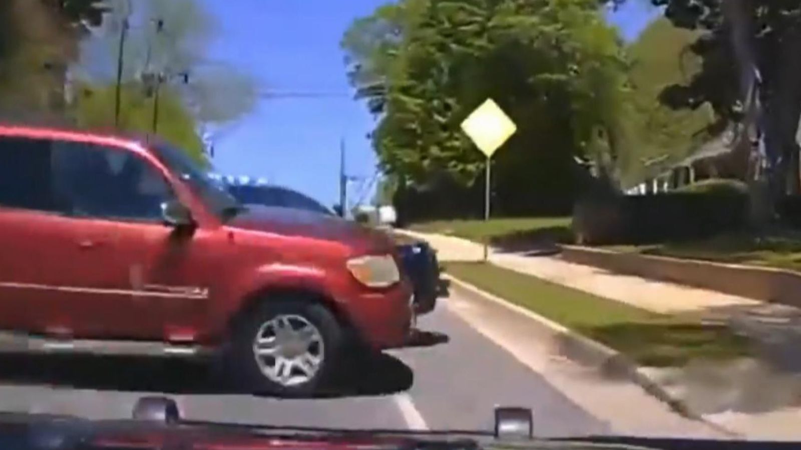 Watch Moment A Stolen Pick Up Truck Crashes Into A Police Car At Full
