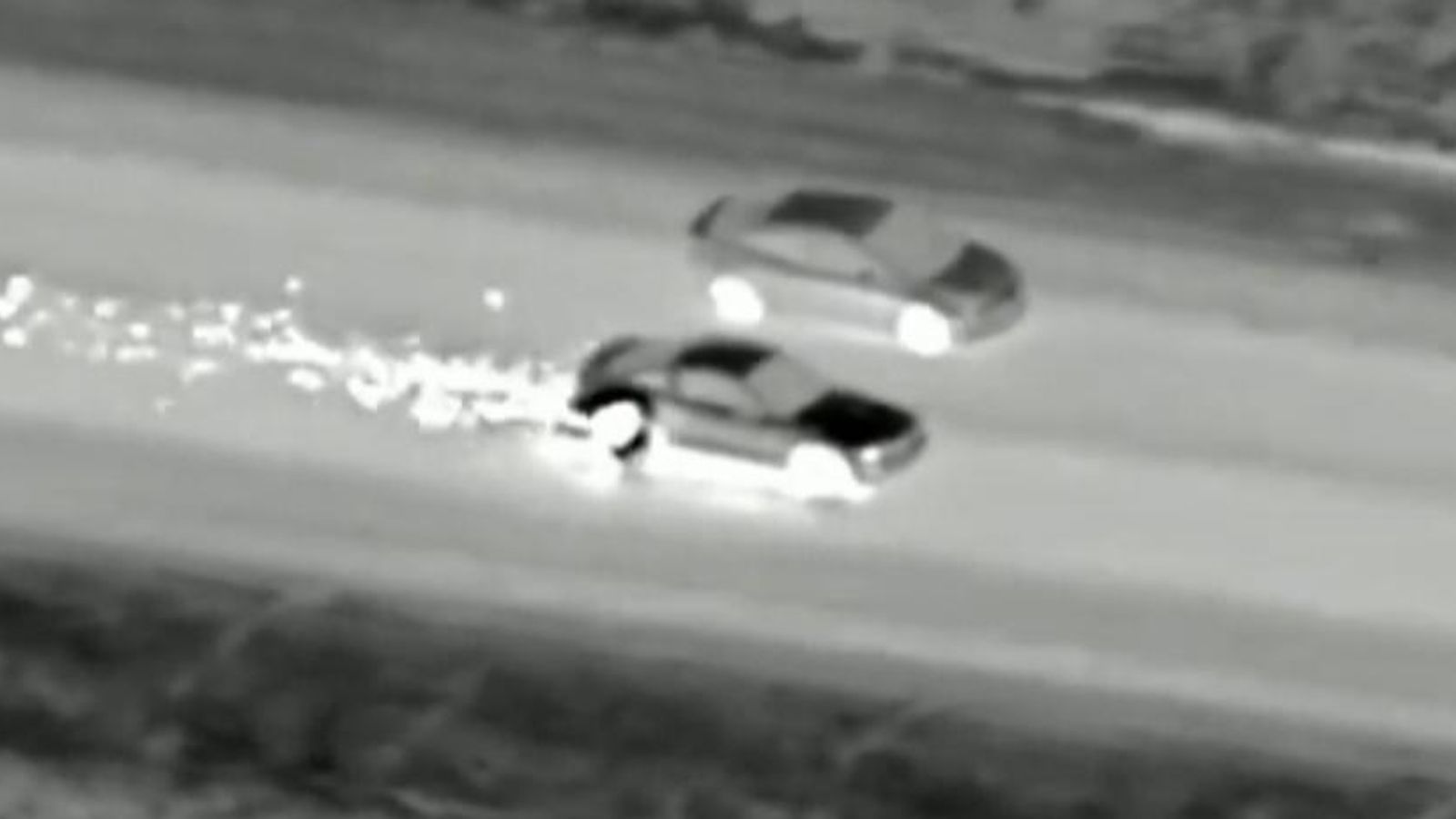 Nevada: Sparks fly as a car drives down a highway in Reno without one ...