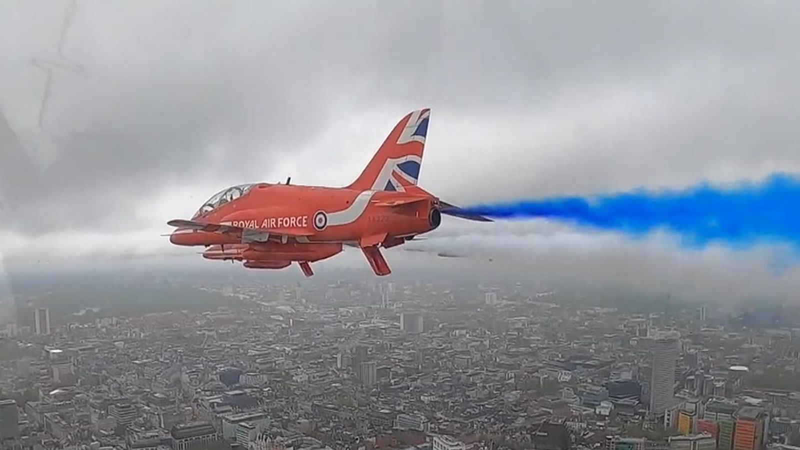 King's coronation: Cockpit view of Red Arrows flypast over Buckingham ...