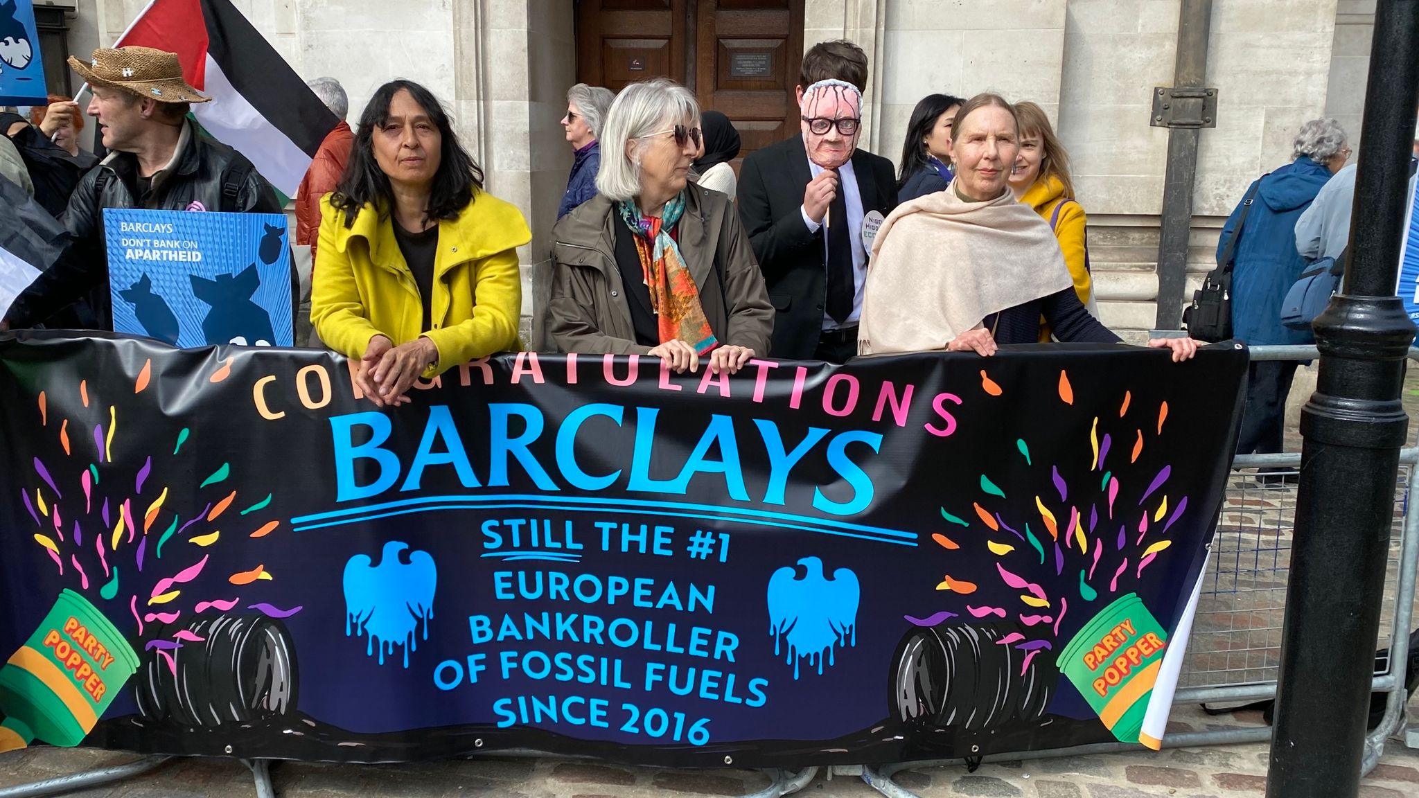 Climate protesters use Spice Girls and Shakespeare to disrupt Barclays ...